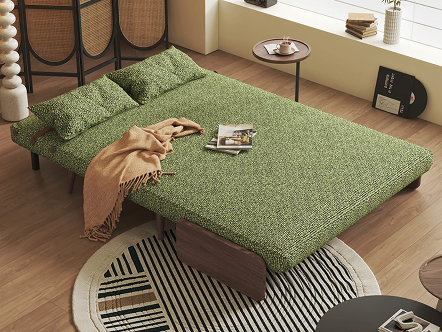 Sumner Folding Design Extension Sofa Bed Adjustable Back Cushion With ...