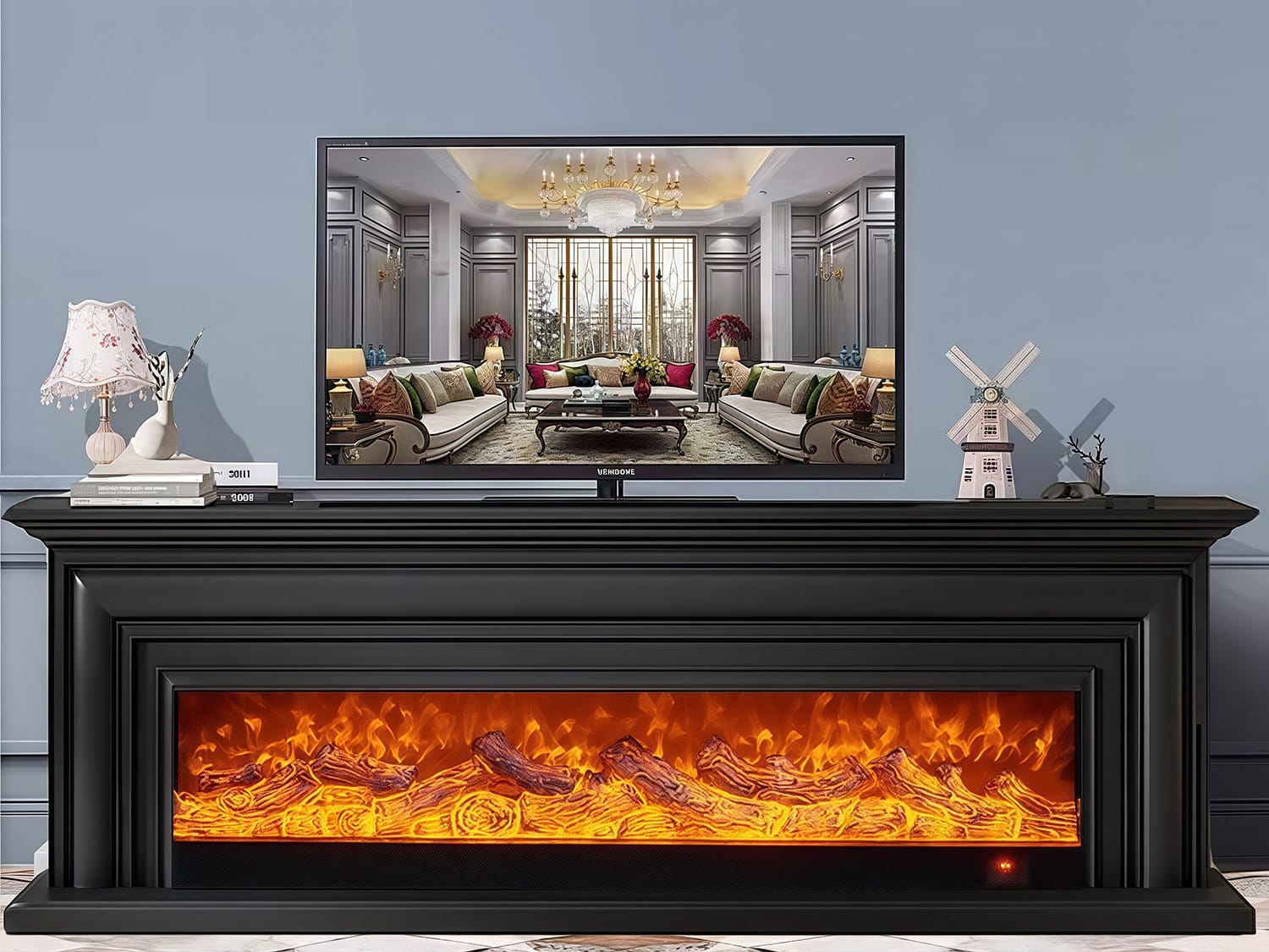 Saturnia Decorative/Electric Heater Fireplace with LED Optical ...