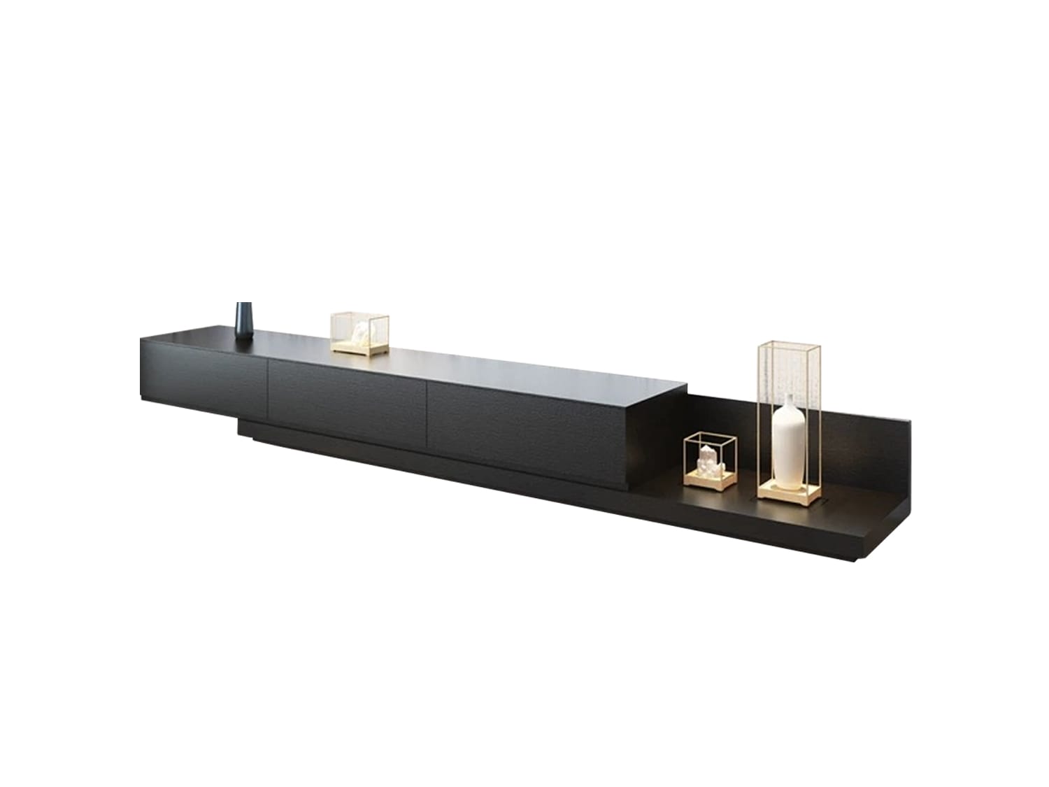 Ootha Minimalist Extendable TV Unit- Black & Walnut/Black/White ...
