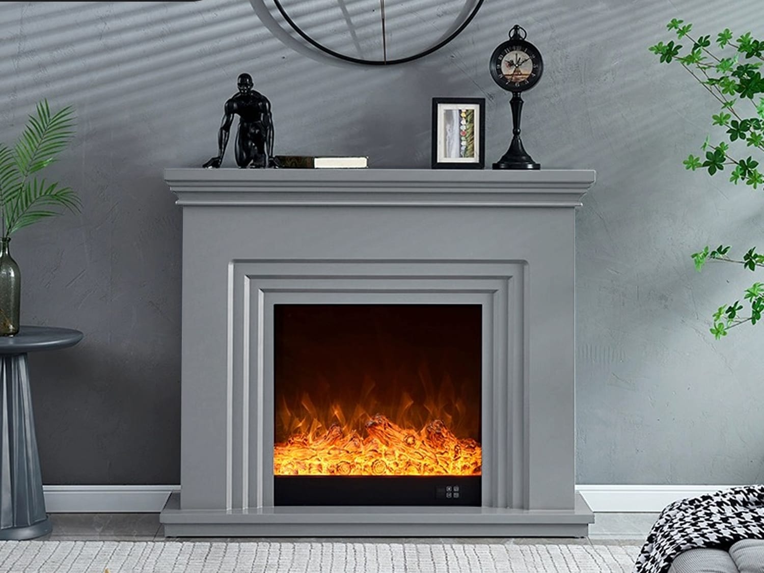 Dixon Decorative/Electric Heater Fireplace with LED Optical Artificial ...