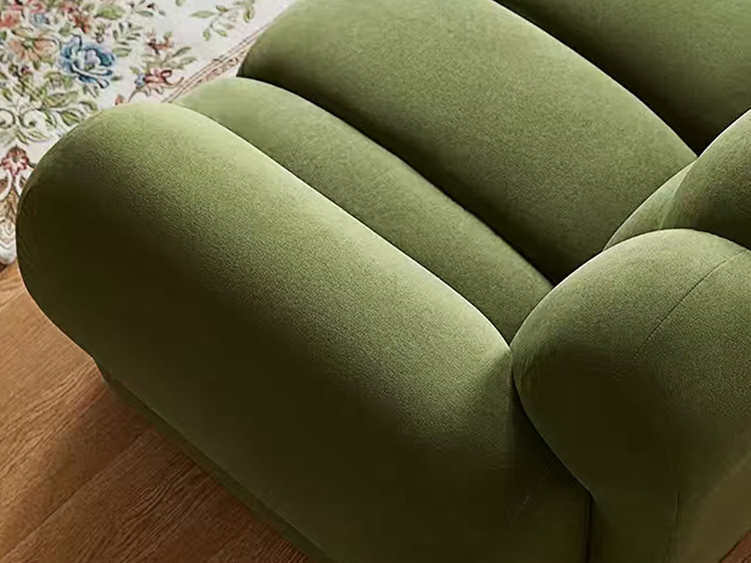 Fay Modern Design Velvet Suede Modular Sofa-Bean Green/Reddish Brown ...