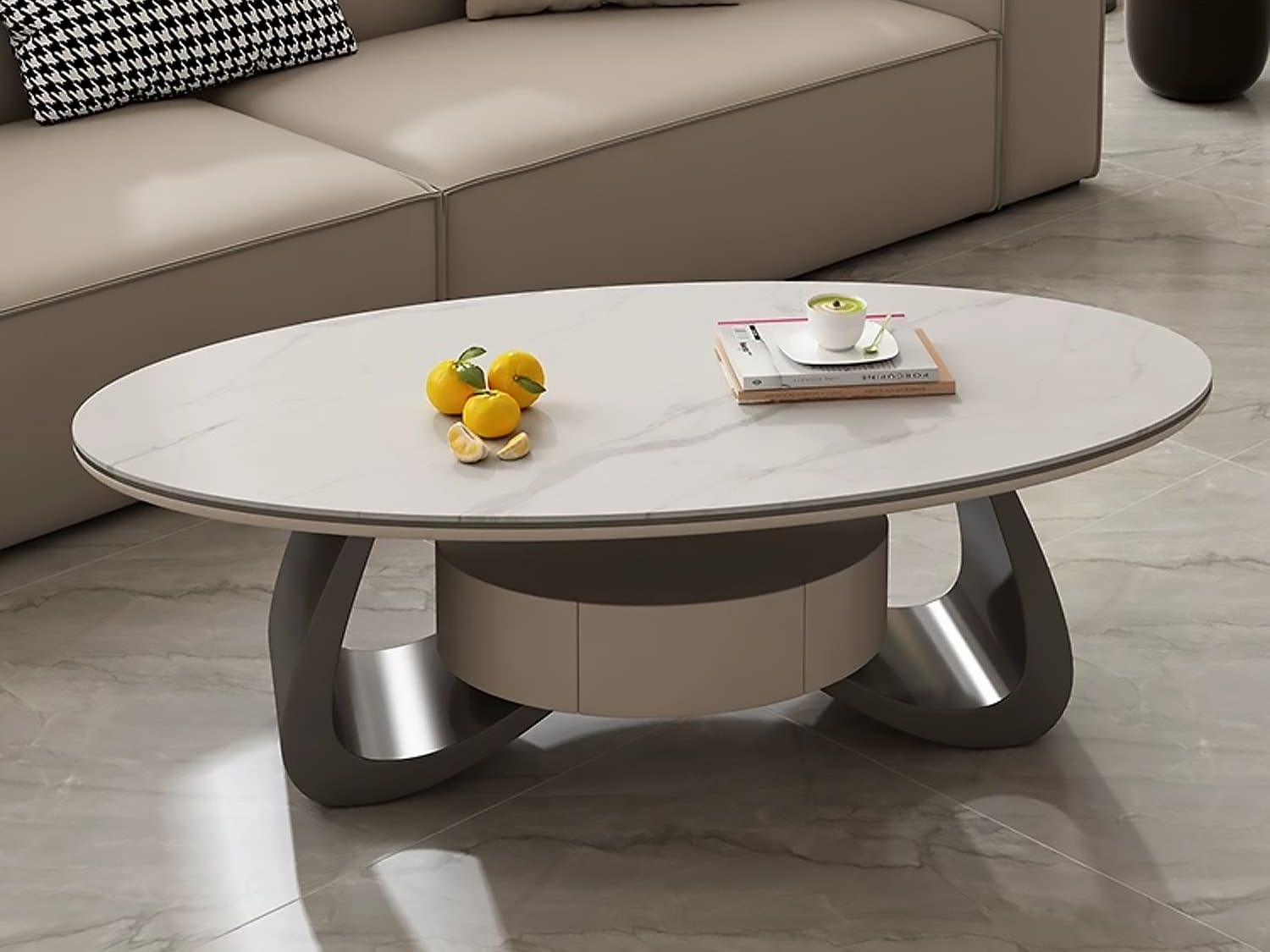 Berea Unique Design Marble Sintered Stone Coffee Table with Drawer ...