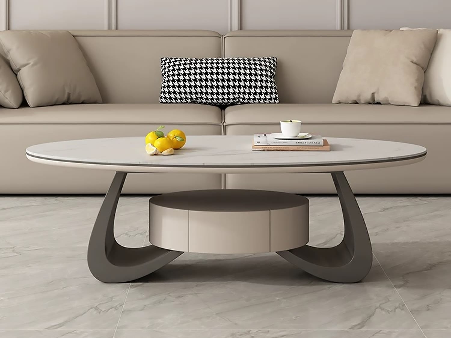 Berea Unique Design Marble Sintered Stone Coffee Table with Drawer ...