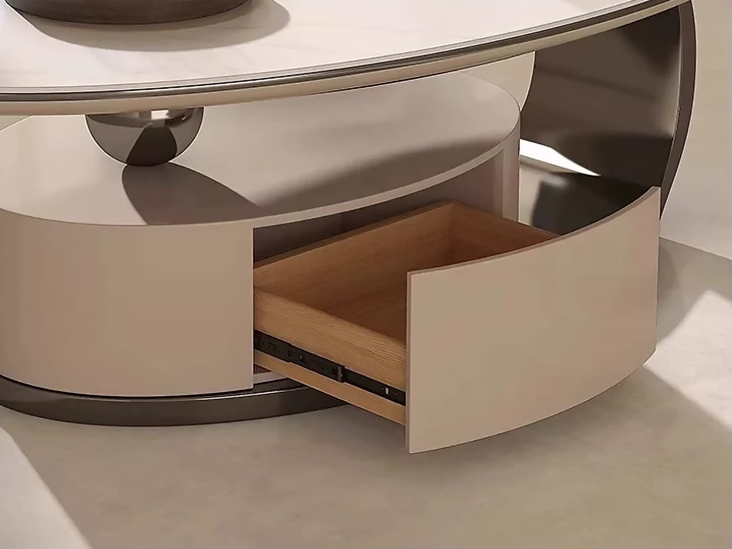 Forest Marble Sintered Stone Storage Coffee Table/With Side Table ...