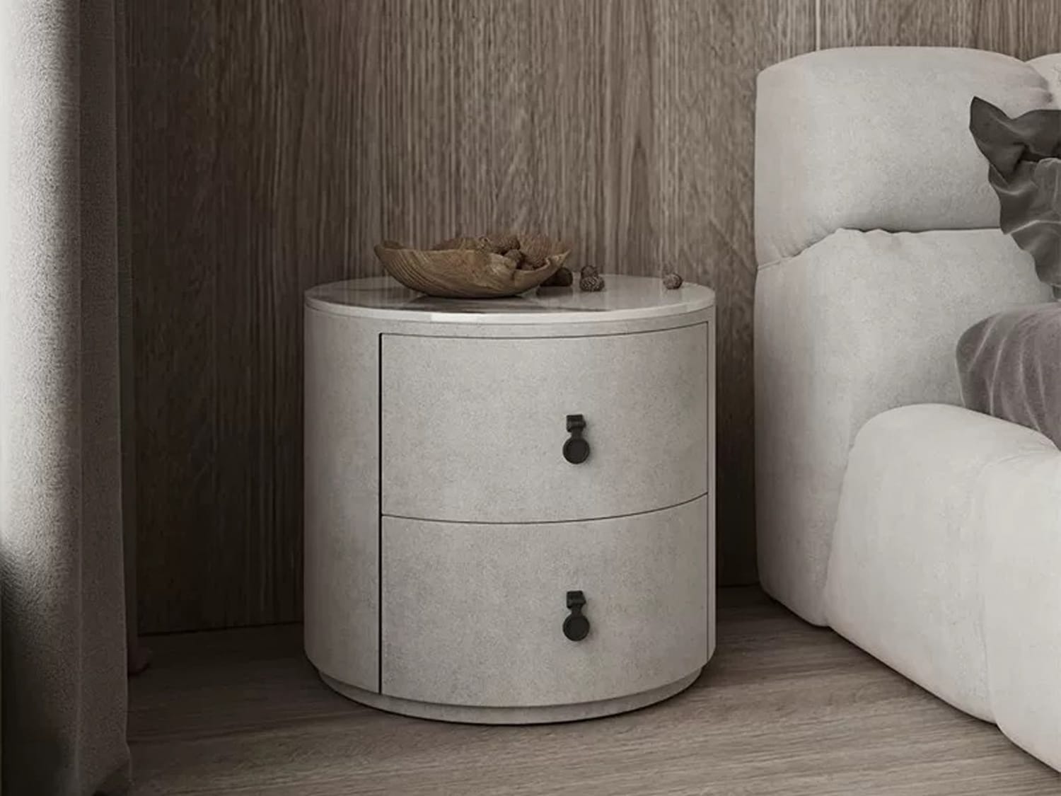 Tilpa Sintered Stone Top Bedside Table | Agape Furniture