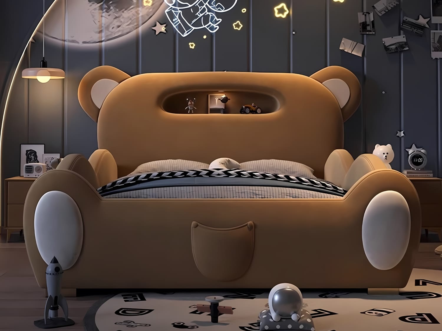 Herset Modern Fence Style Kid’s Bed Frame-Single/King Single/Double ...