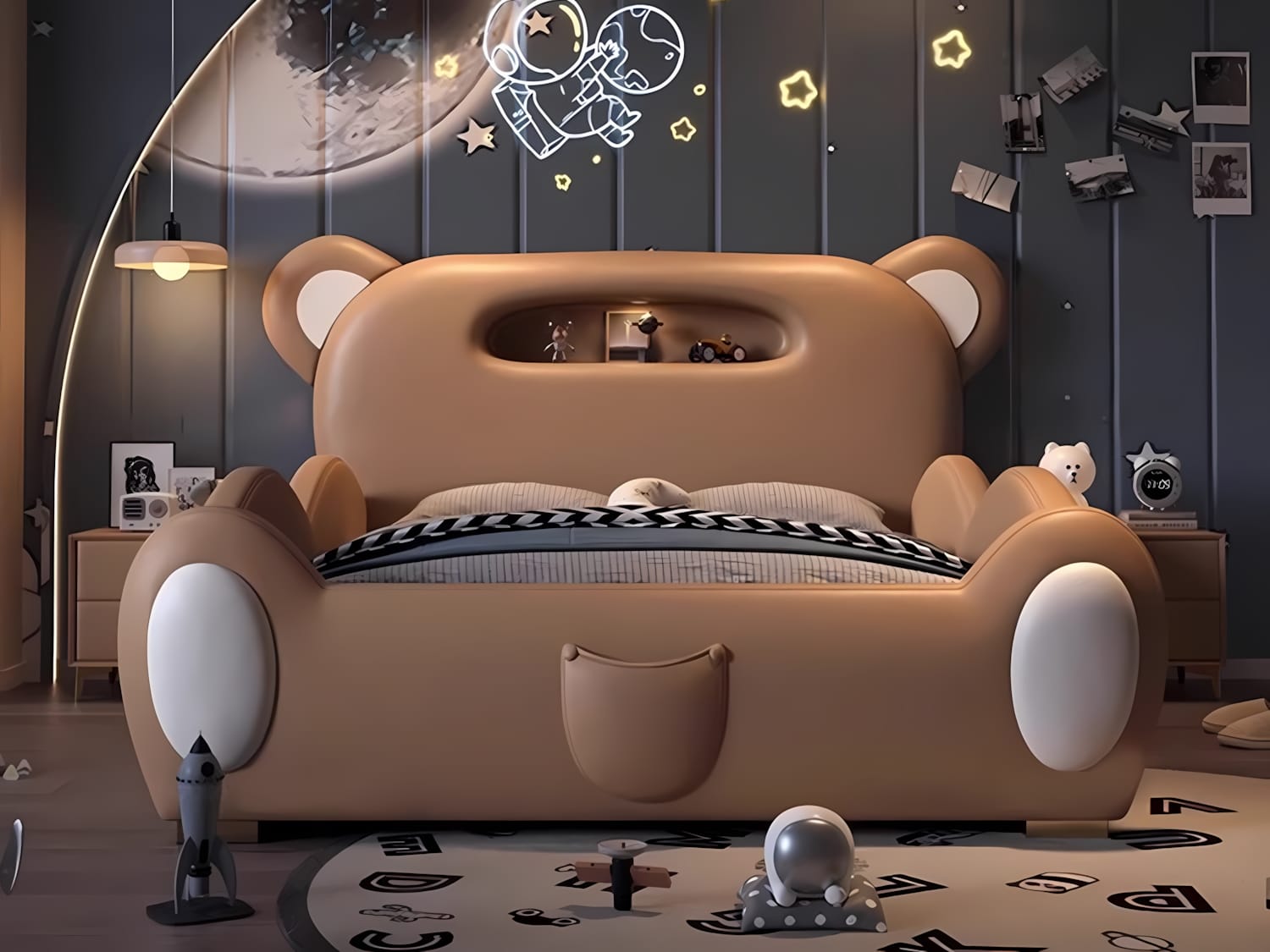 Herset Modern Fence Style Kid’s Bed Frame-Single/King Single/Double ...