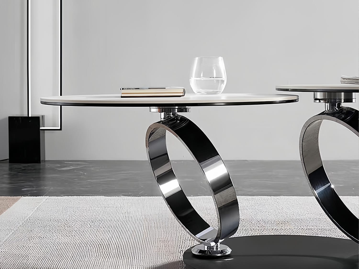 Choctaw Swivel Coffee Table-Silver/Gold | Agape Furniture