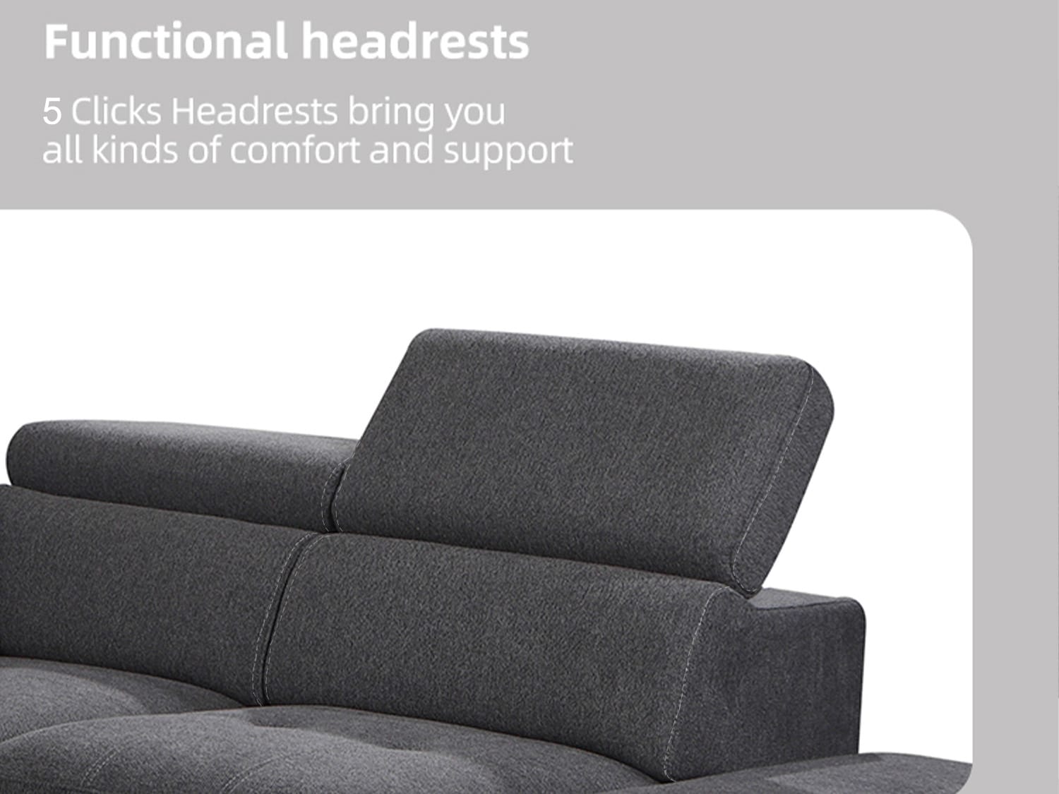 Bellini Left/Right Chaise Cotton and linen fabric Sofa bed with Ottoman ...