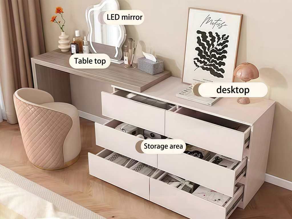 Hobby Modern Extendable Dressing Table-With LED Mirror/Without LED ...