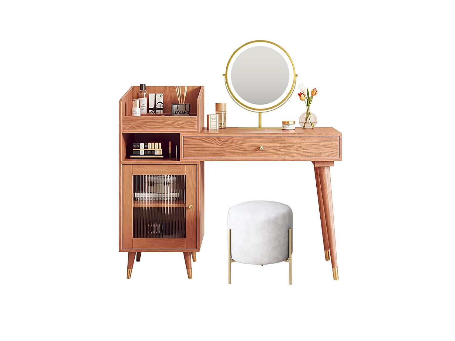 Rabat Wooden Extendable Dressing Table-With LED Mirror/Without LED ...
