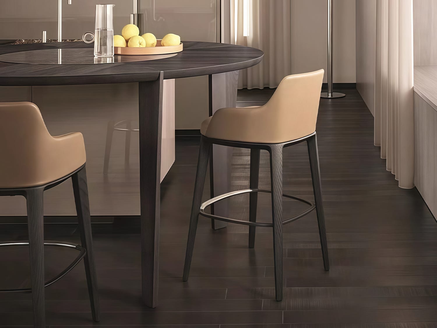 Basalt Microfiber Leather Bar Stool | Agape Furniture