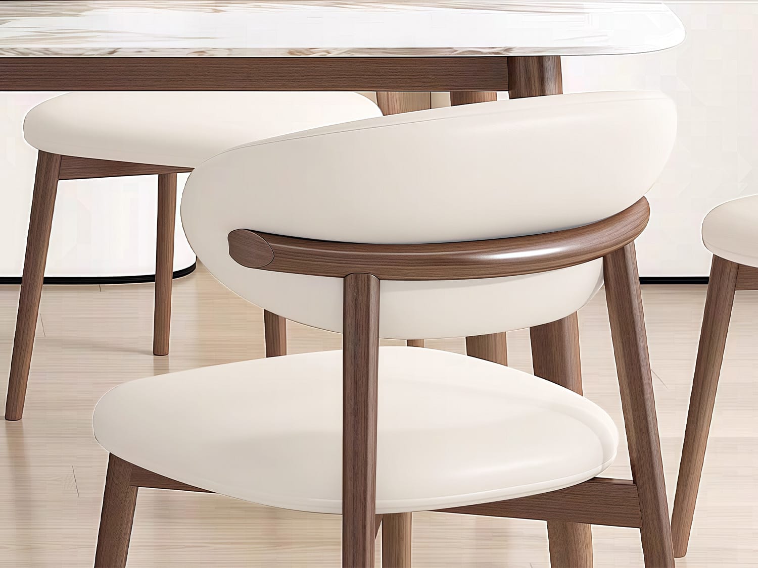 Troy Modern Wooden Leather Dining Chair-Walnut /Black/Natural | Agape ...