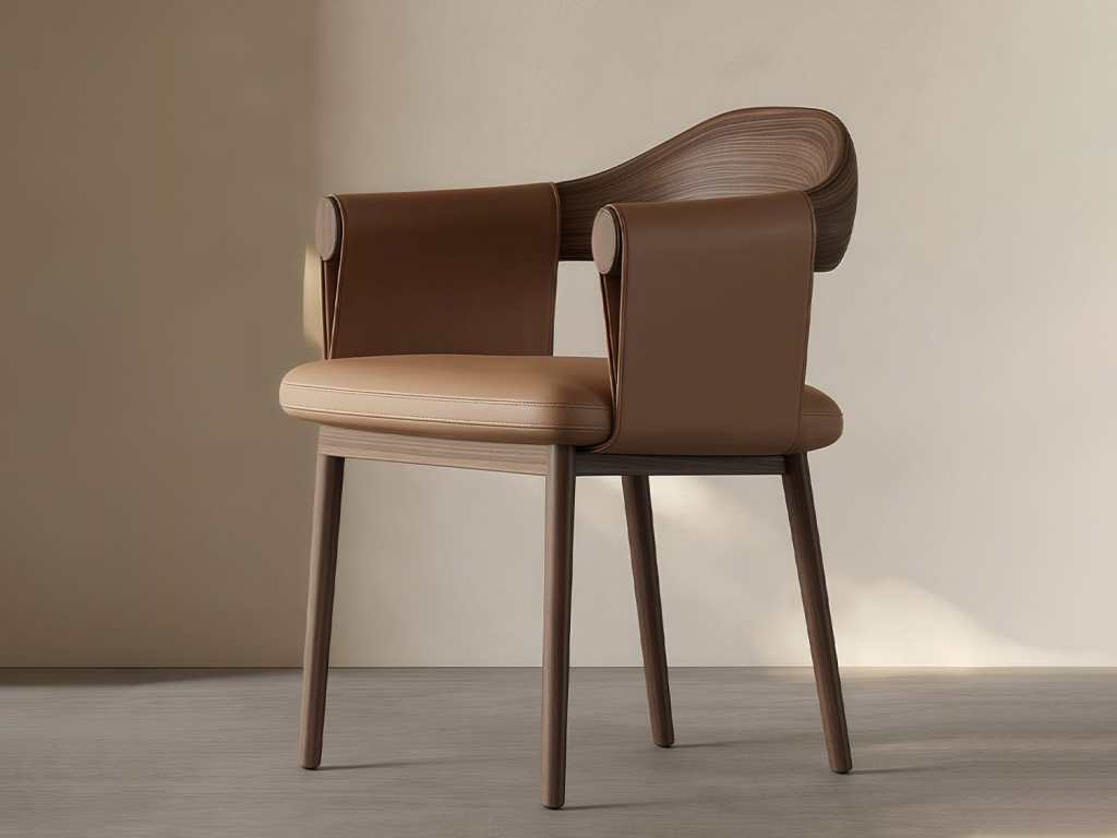 Gardner Modern Leather Dining Chair-Walnut-Brown/Red/Black/Green ...