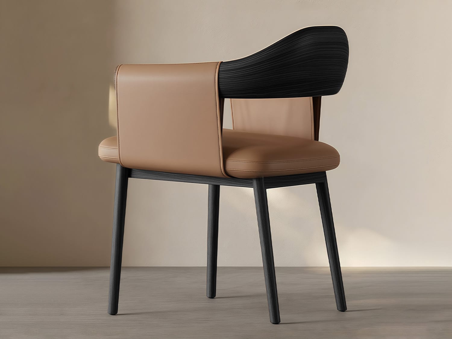 Gardner Modern Leather Dining Chair-Black-Brown/Red/Black/Green | Agape ...
