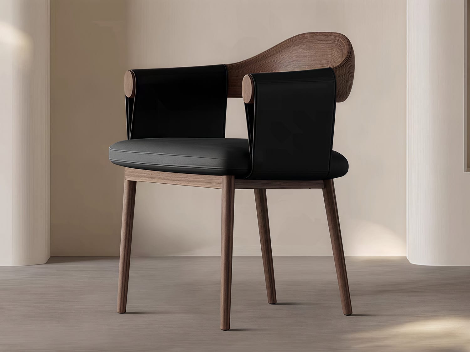 Gardner Modern Leather Dining Chair-Walnut-Brown/Red/Black/Green ...