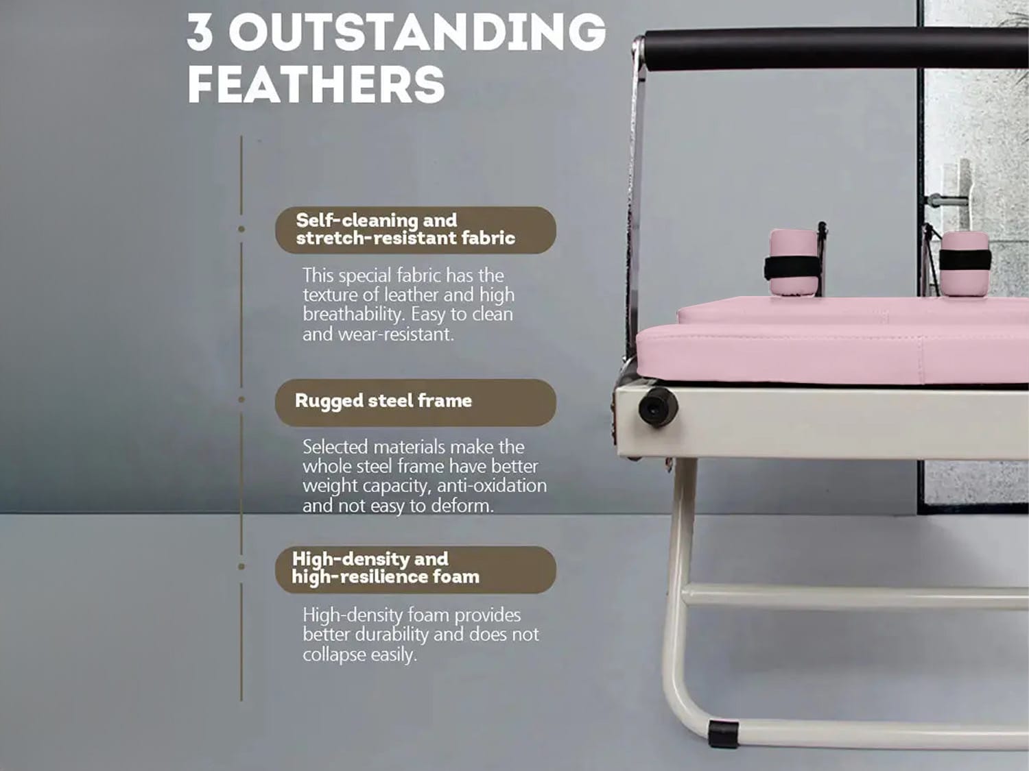 Casey Fitness Multi-purpose foldable Steel Frame Pilates Reformer ...