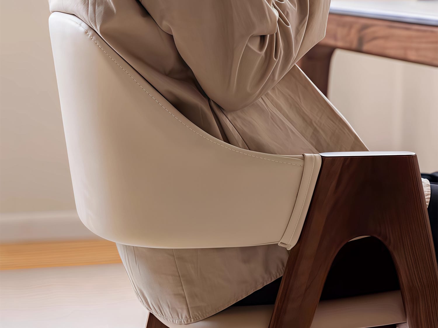 Melba Modern Leather Dining Chair-Beige/Grey/Brown | Agape Furniture