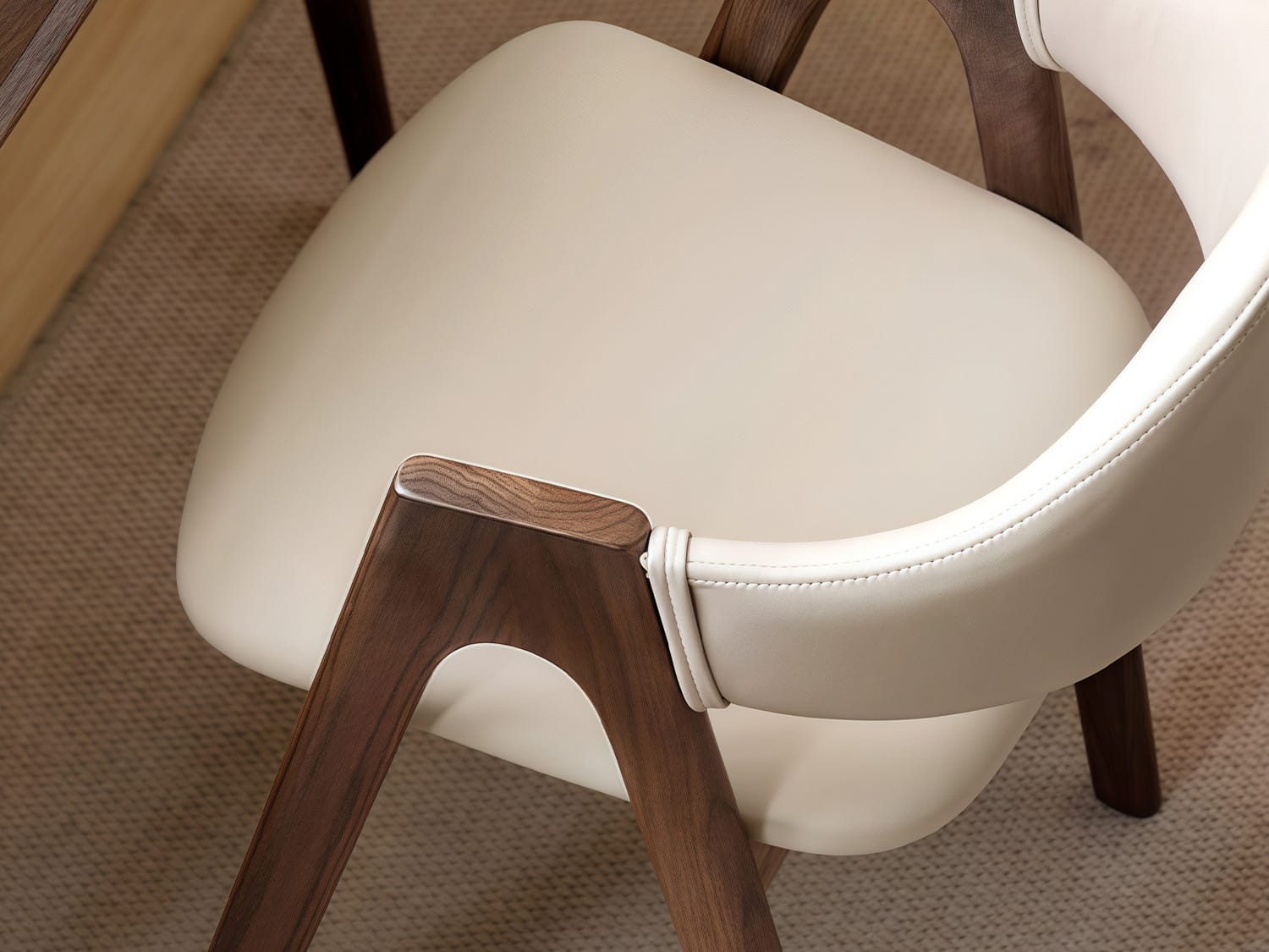 Melba Modern Leather Dining Chair-Beige/Grey/Brown | Agape Furniture