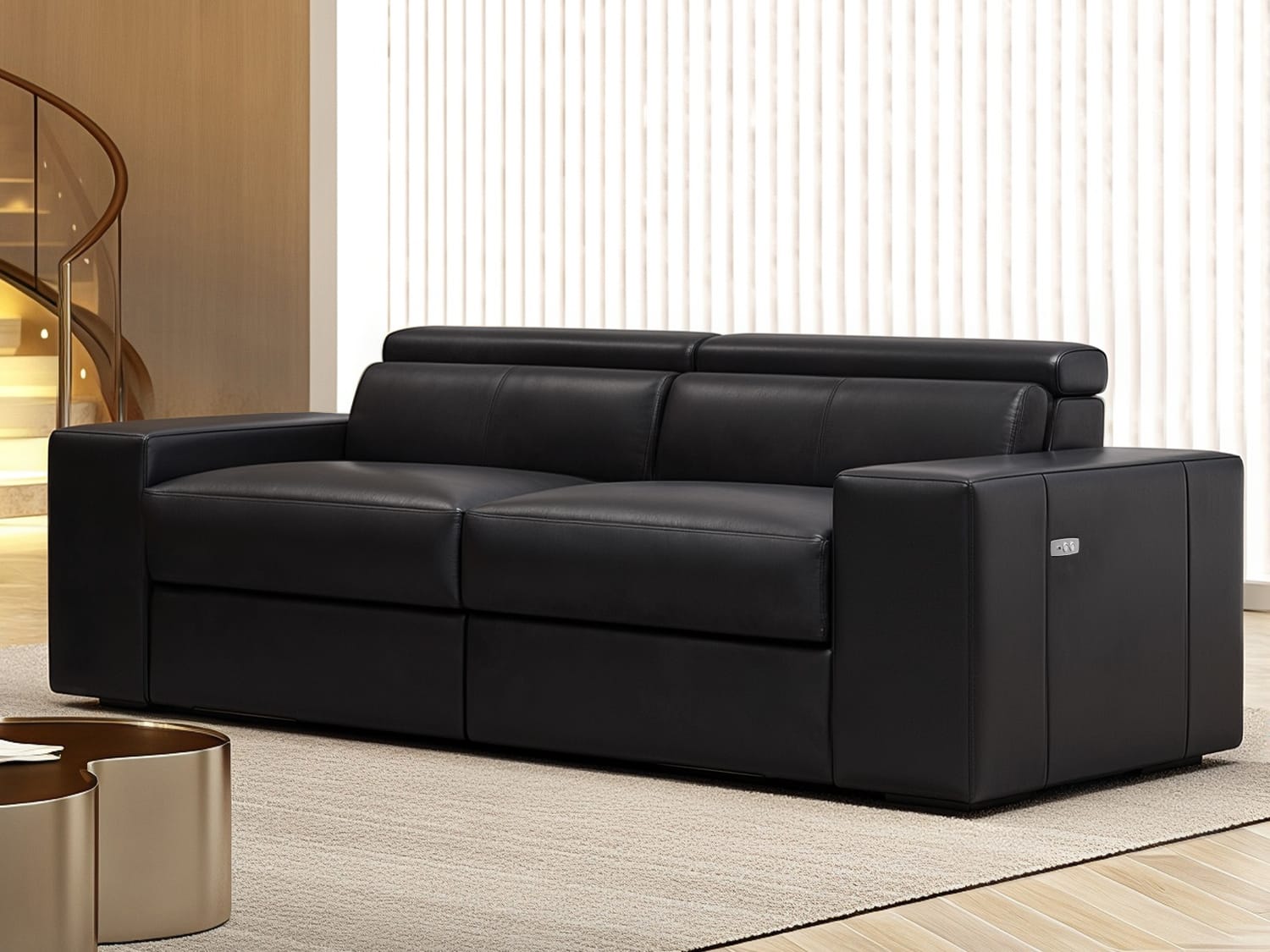 Piora Leather Modular Electric 2-Seater Recliners Lounge with USB ...