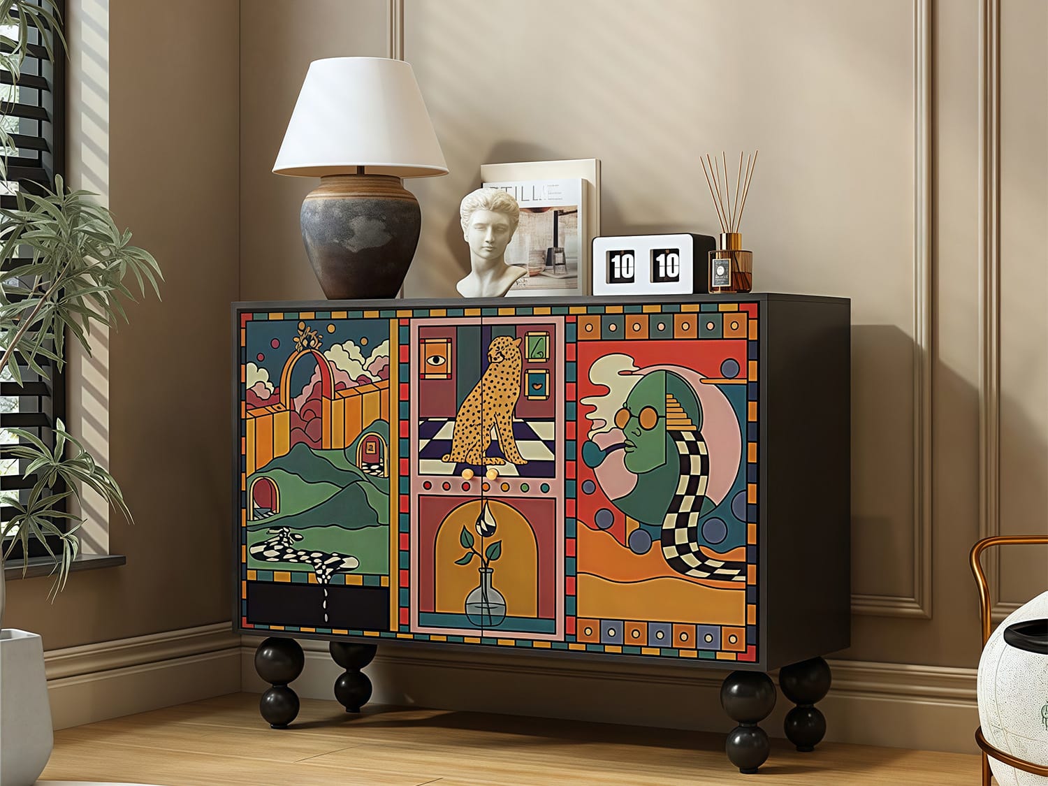 Smyrna Retro Storage Cabinet | Agape Furniture