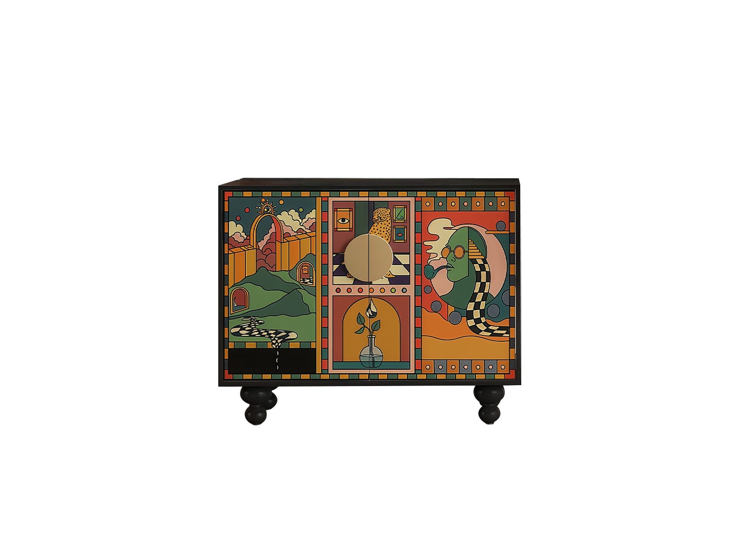 Sparta Retro Storage Side Cabinet/Tall Cabinet | Agape Furniture