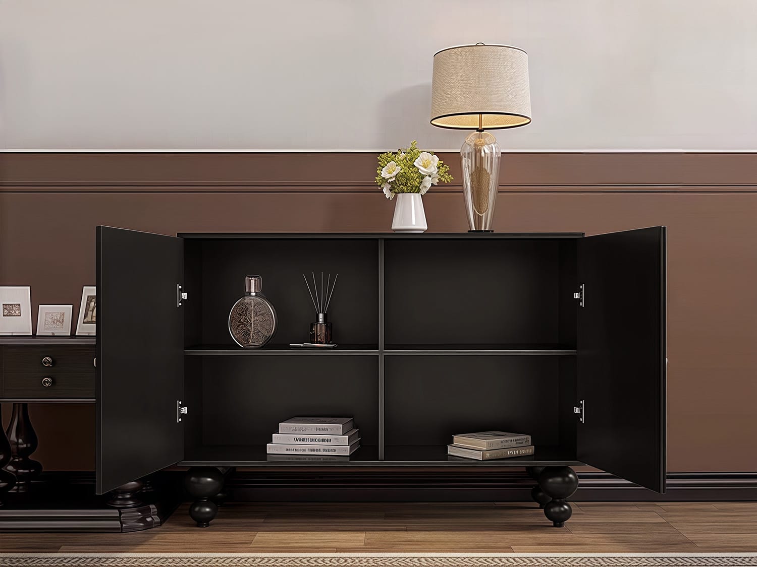 Sparta Retro Storage Side Cabinet/Tall Cabinet | Agape Furniture
