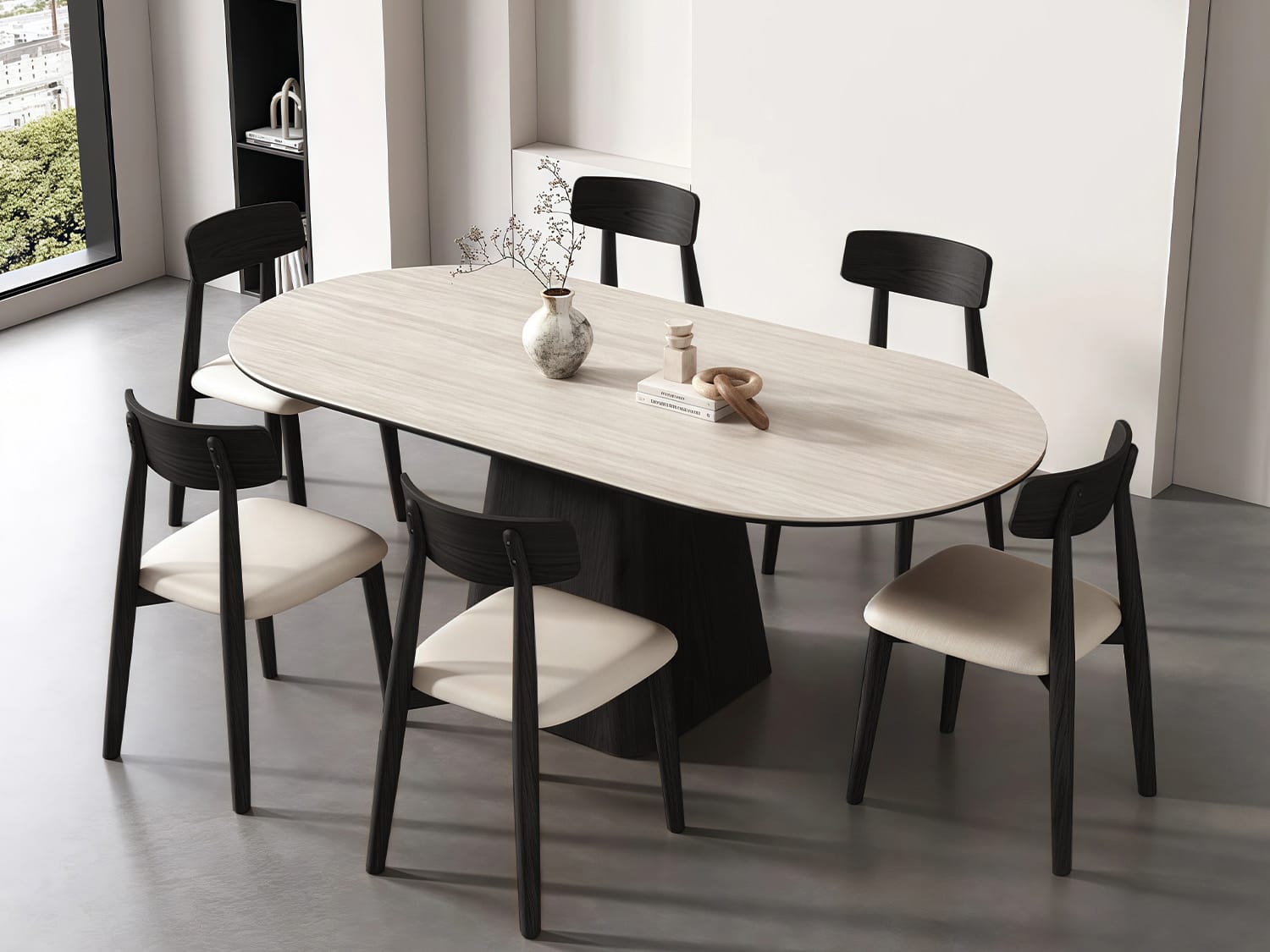 Merriwa Travertine Sintered Stone Dining Table-Black-160/180/200/220CM ...