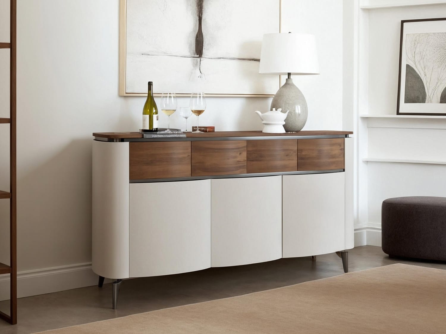 Trinchera Modern Walnut Colored Storage Cabinet/Buffet-120CM/150CM ...