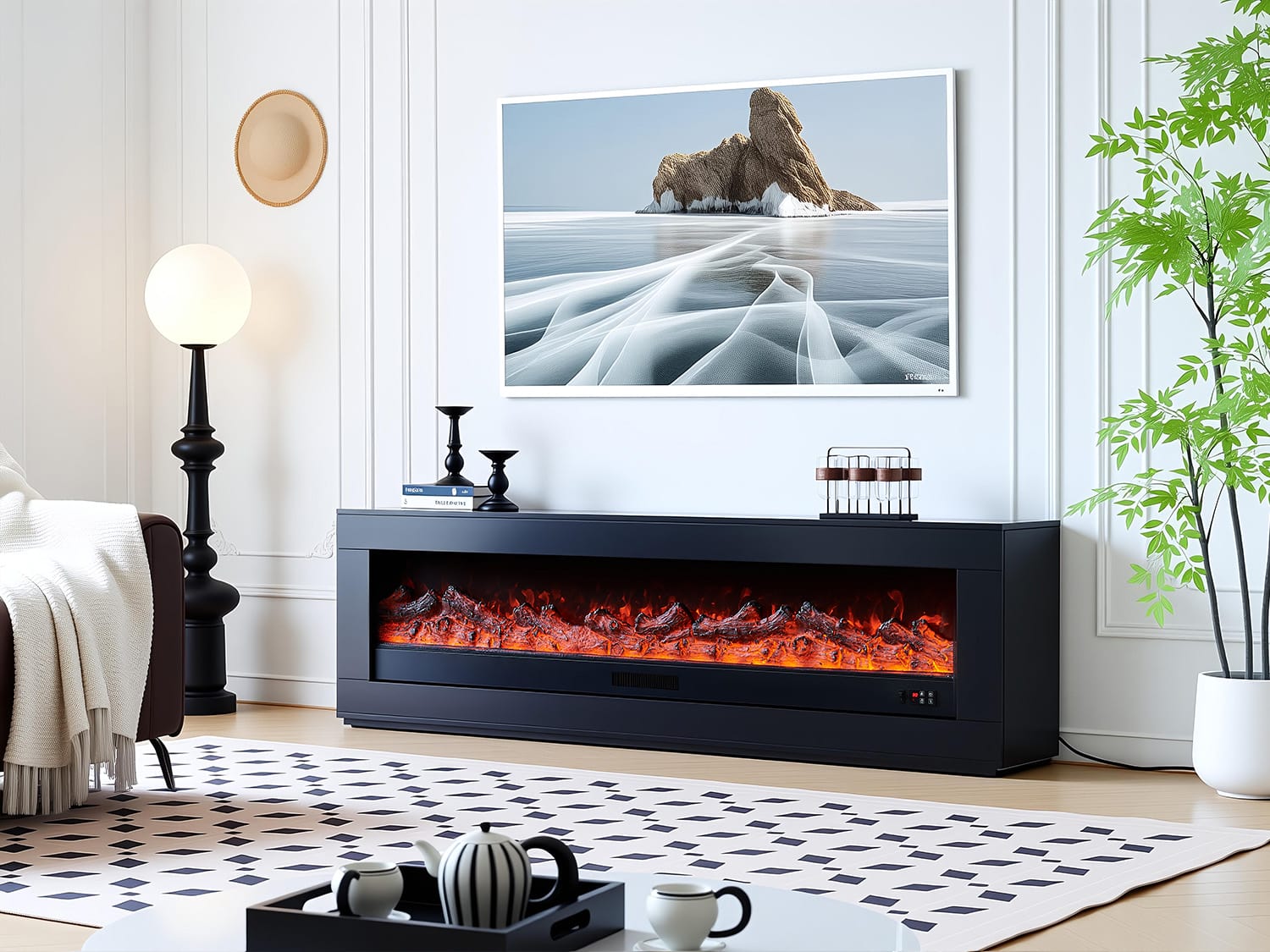 Noireded Decorative/Electric Heater Fireplace with LED Optical ...