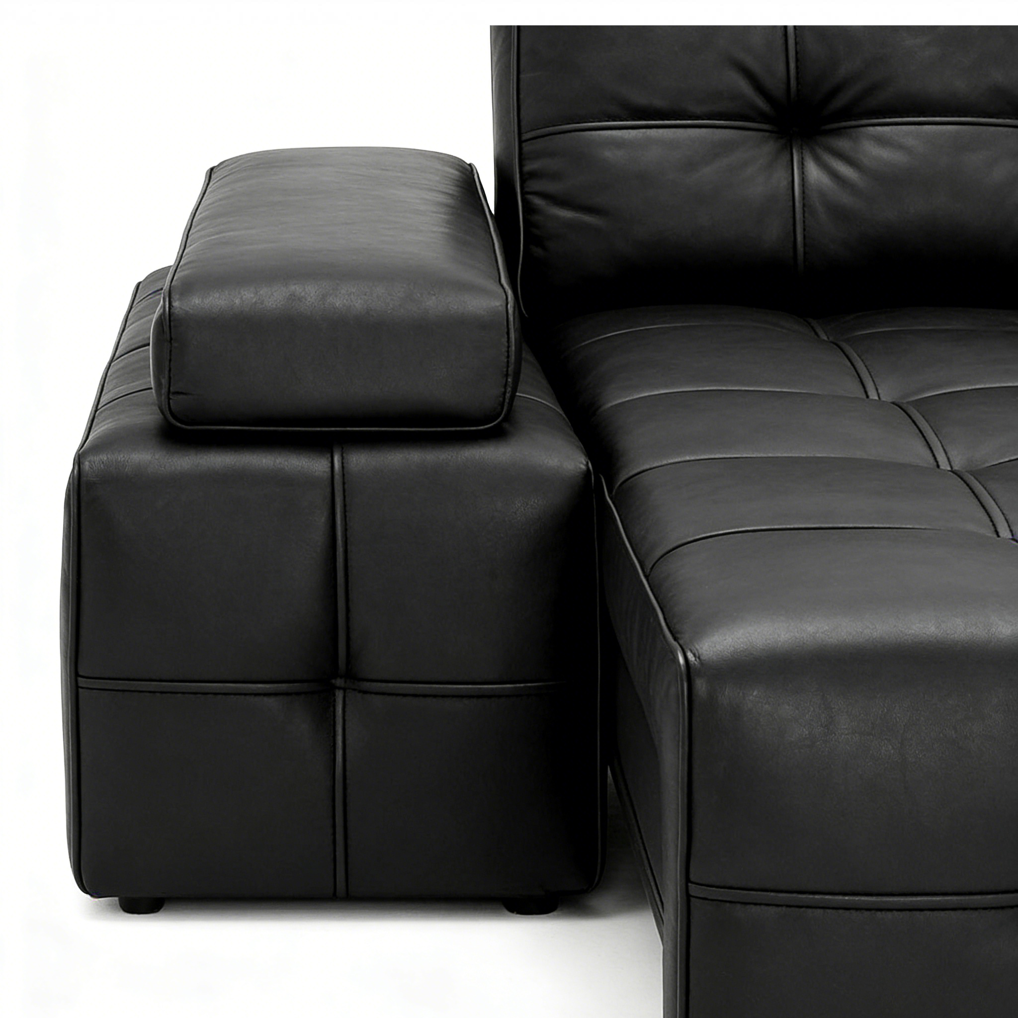 Ita Leather Electric Adjustable Sofa Bed With Flip-Down Console -Black ...
