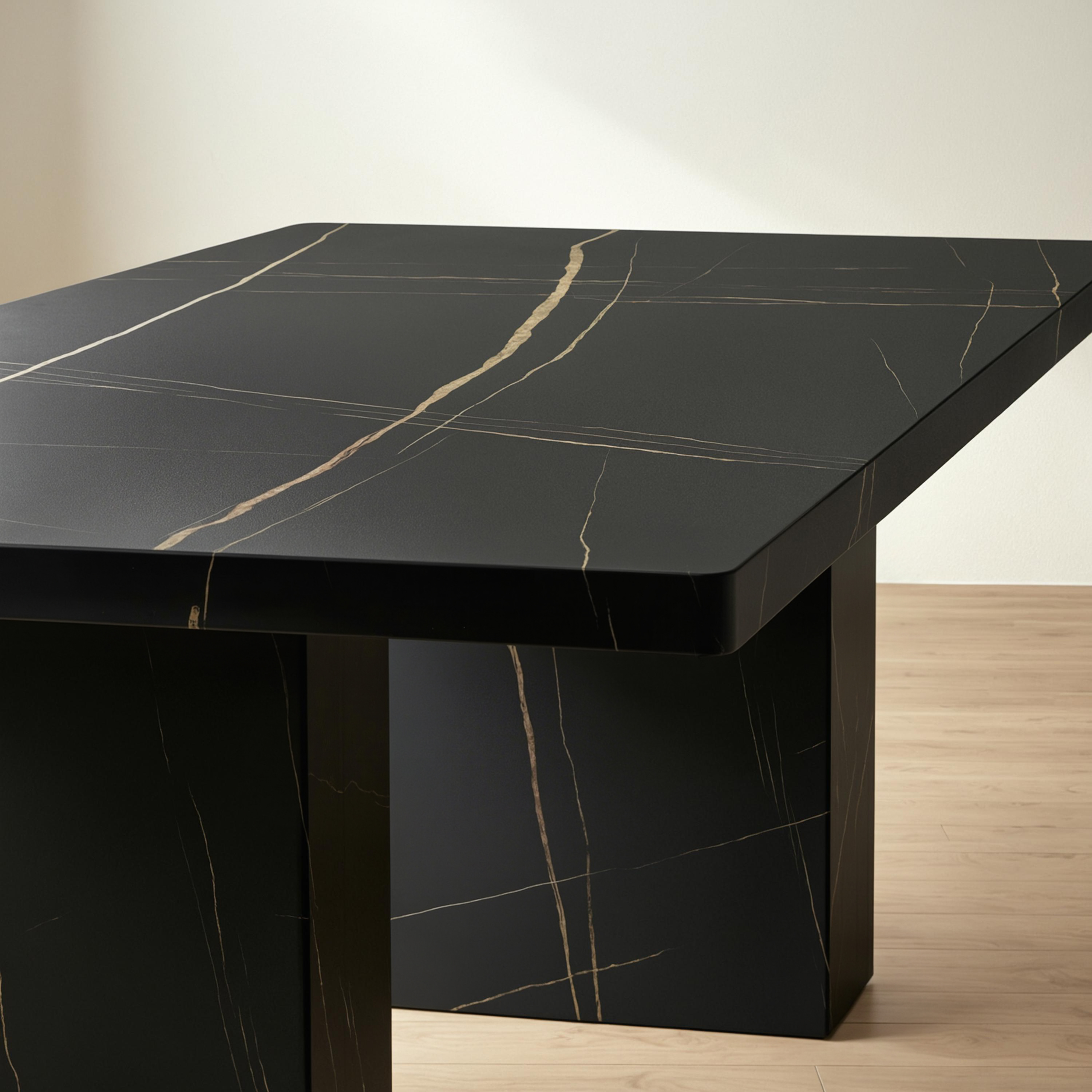 Bowen Black Gold Sintered Stone Dining Table-180/200/220CM | Agape ...