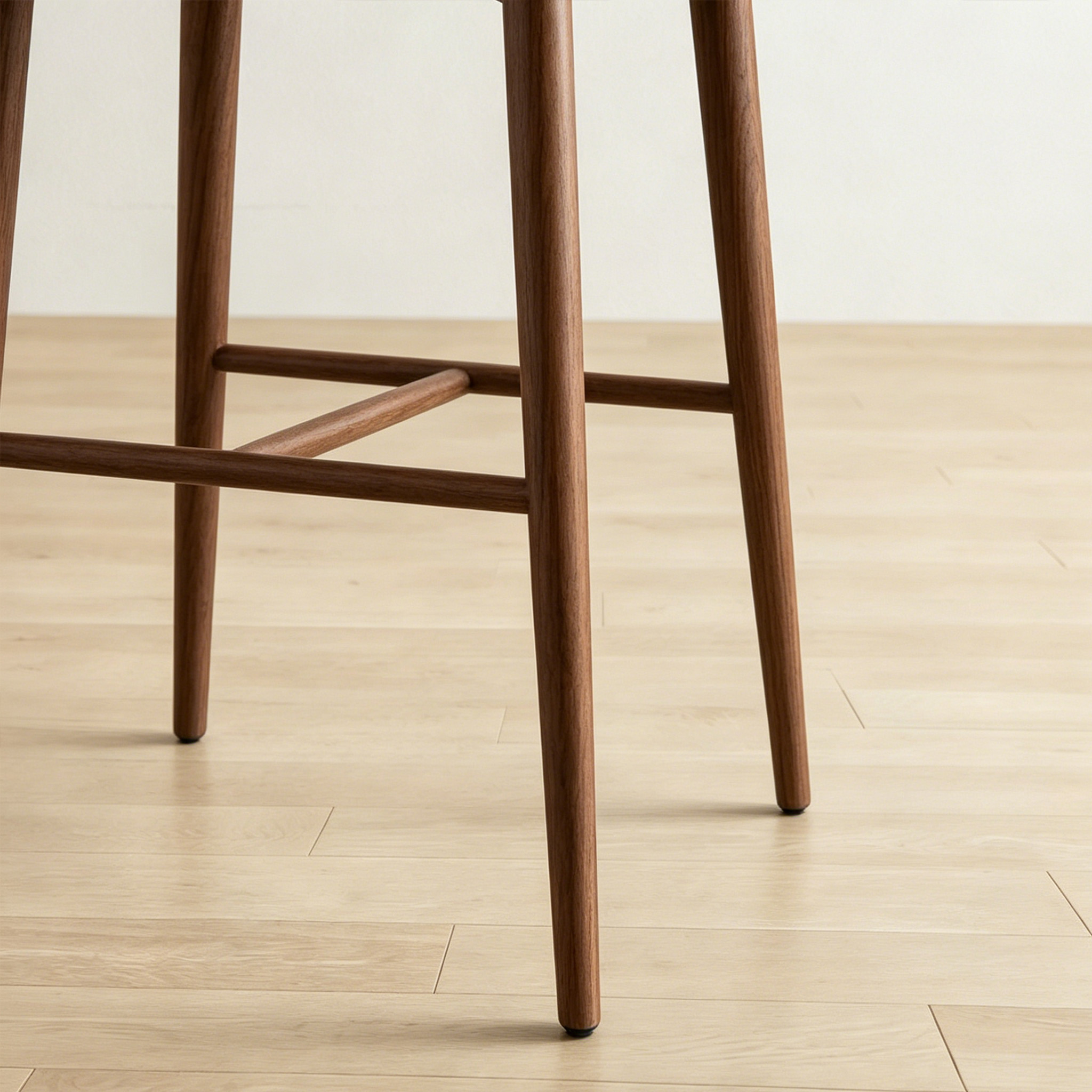 Barune Leather Bar Stool-White/Oatmeal-Natural/Walnut/Black Wooden ...
